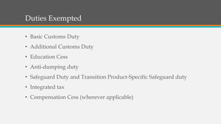 Duty exemption and Remission Schemes FTP 2015-20 | PPTX