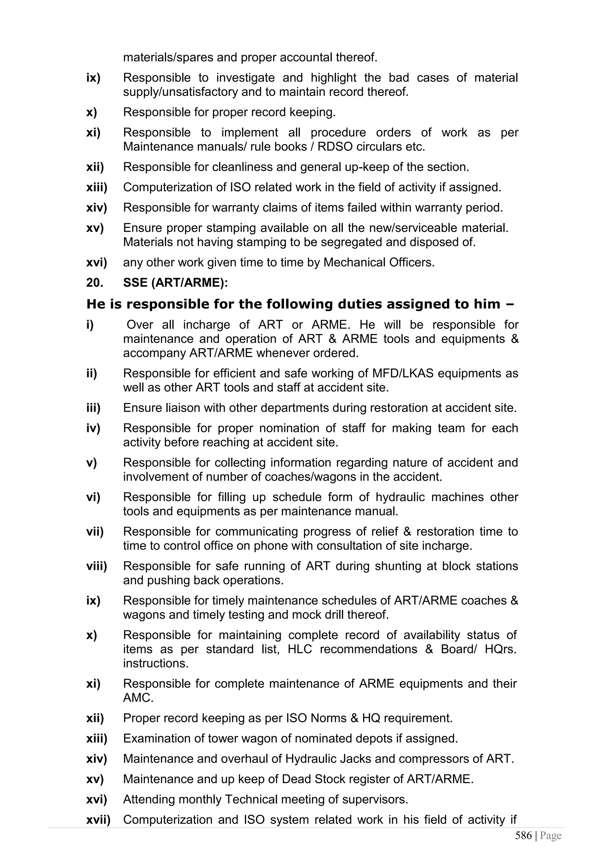 Duty List of C&W Supervisors in INDIAN RAILWAY | PDF