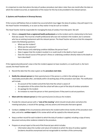 Duty of candour in nursery policy | PDF