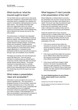 Duty of fair presentation | PDF | Motor Insurance | Insurance