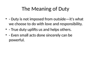 Presentation on Duty from the book My Master | PPTX