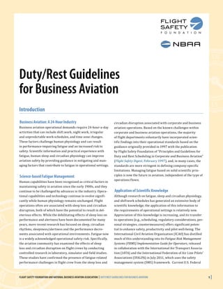 Flight Safety Foundation - Duty/Rest Guidelines NBAA | PDF
