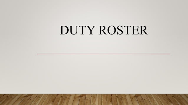 dutyroaster.pptx | Medical Health