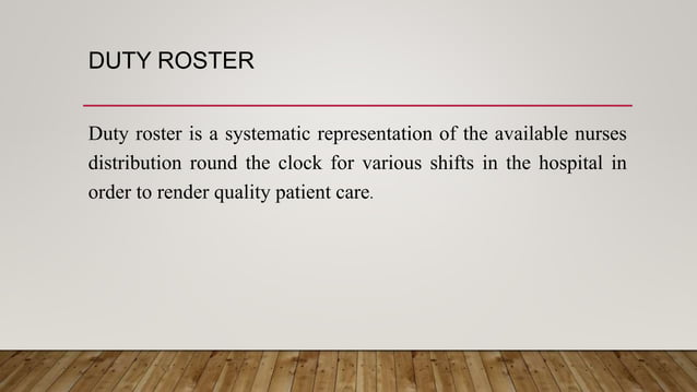 dutyroaster.pptx | Medical Health