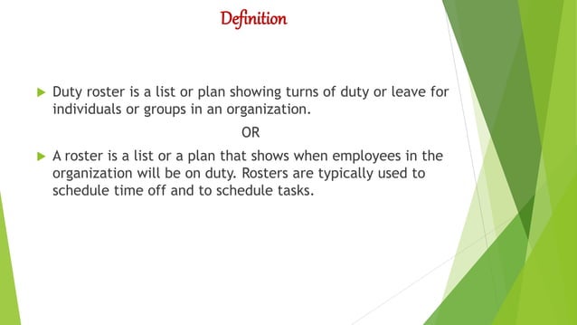 duty roster in nursing.pptx | Careers