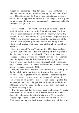 Duty to Warn, Duty to Protect Written by Steven Granich, LCS.docx