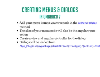Building custom sections in Umbraco | PPT