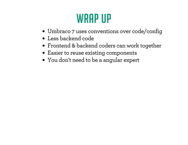 Building custom sections in Umbraco | PPT