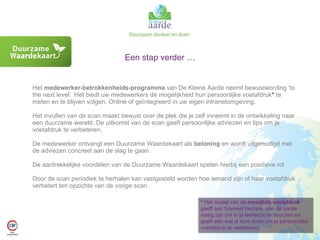 Duurzame Waardekaart Stichting De Kleine Aarde (2 Mb) | PPT