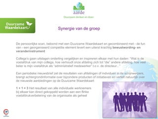 Duurzame Waardekaart Stichting De Kleine Aarde (2 Mb) | PPT