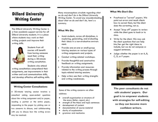 Dillard University Writing Center Brochure 2011-12 | PDF