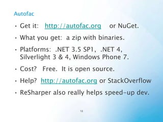 Dependency Injection and Autofac | PPT