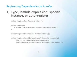 Dependency Injection and Autofac | PPT