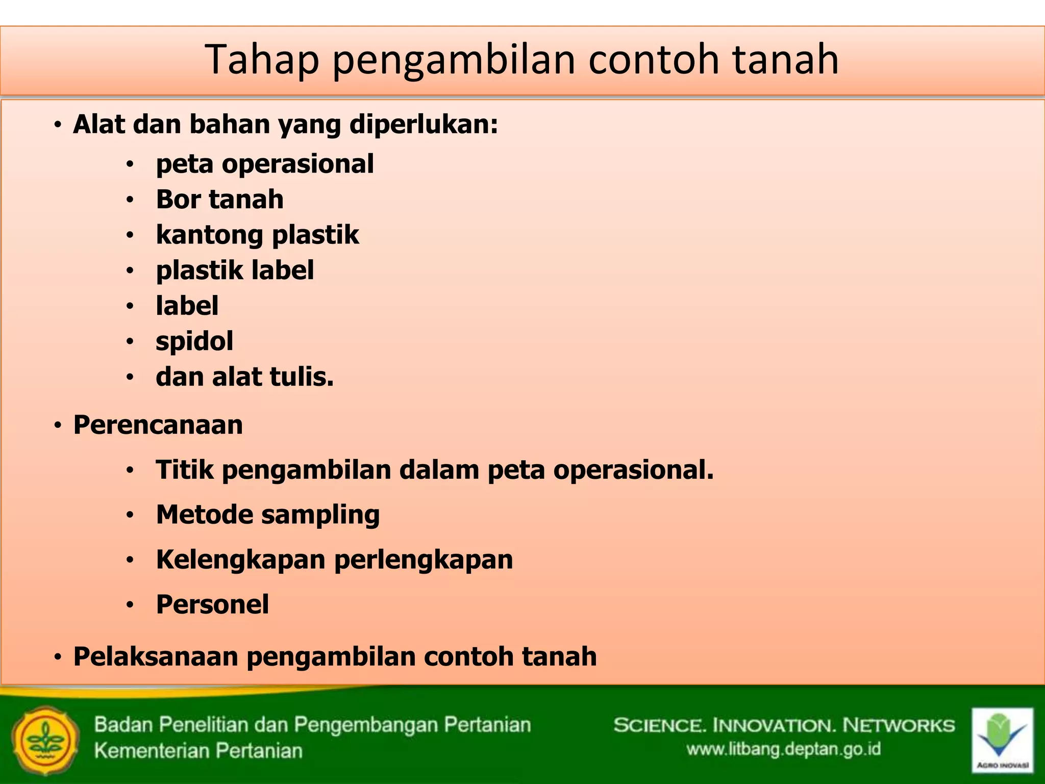 Sampling contoh tanah | PPTX