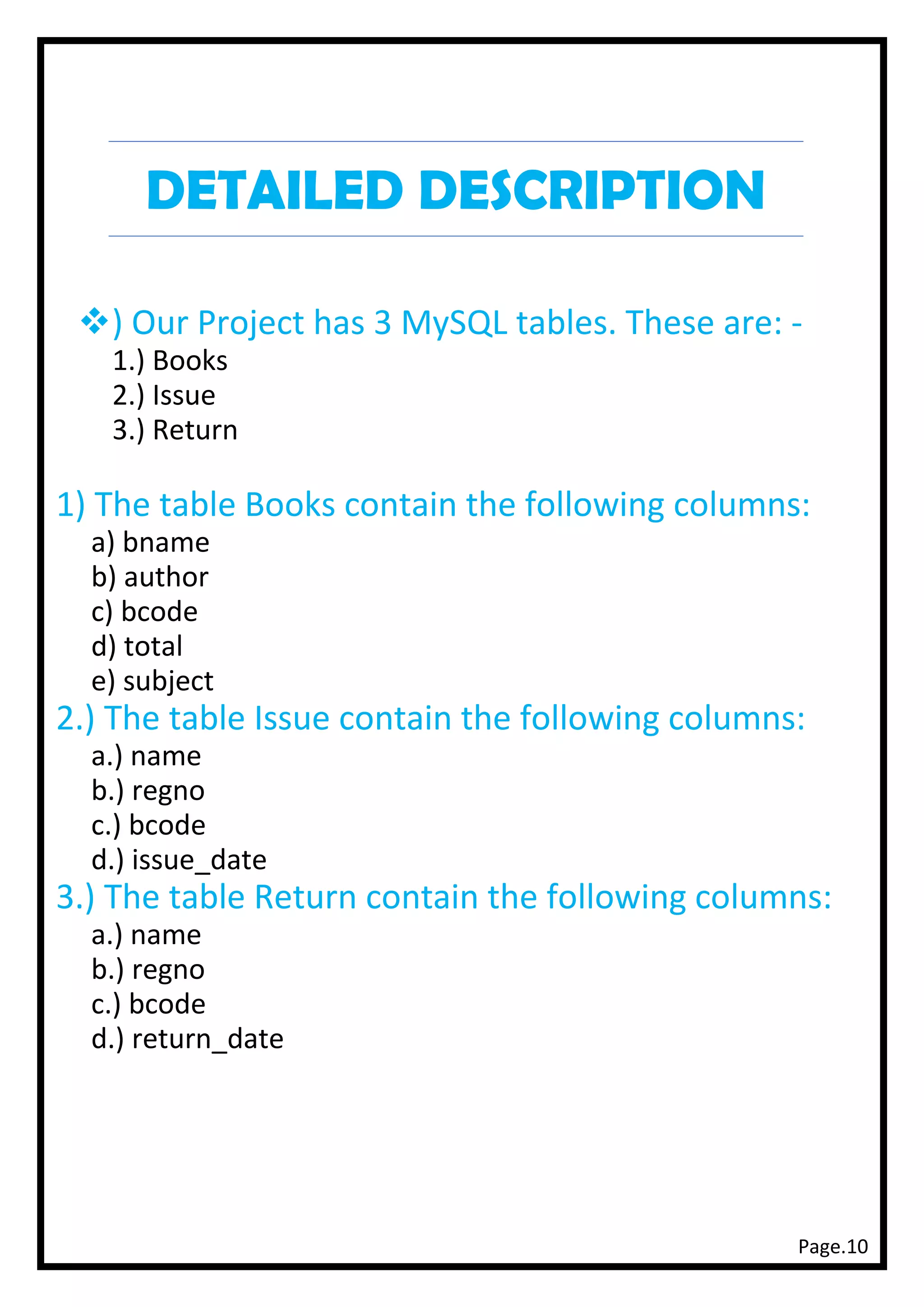 Library Management Python, Mysql | Pdf