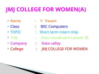 short term internship project on Data visualization | PPTX