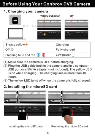 Conbrov® DV9 HD Book Camera Instruction Manual | PDF