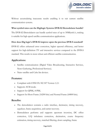 DVB-S2 Demodulator from Digilogic Systems | PDF | Digital Audio ...
