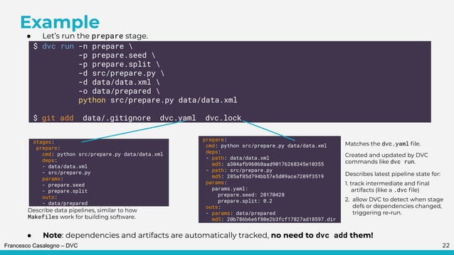 DVC - Git-like Data Version Control for Machine Learning projects | PPT