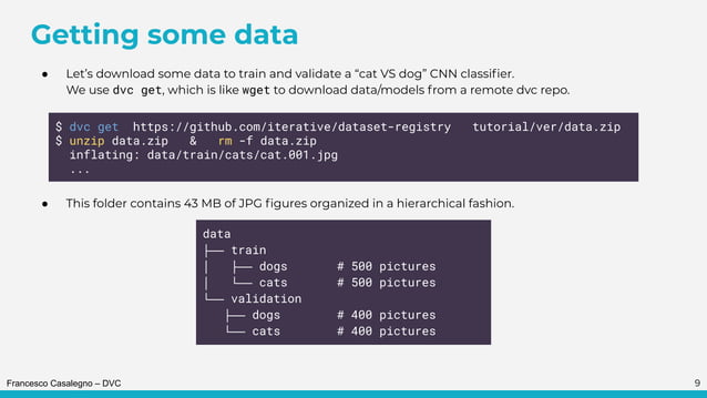 DVC - Git-like Data Version Control for Machine Learning projects | PPT
