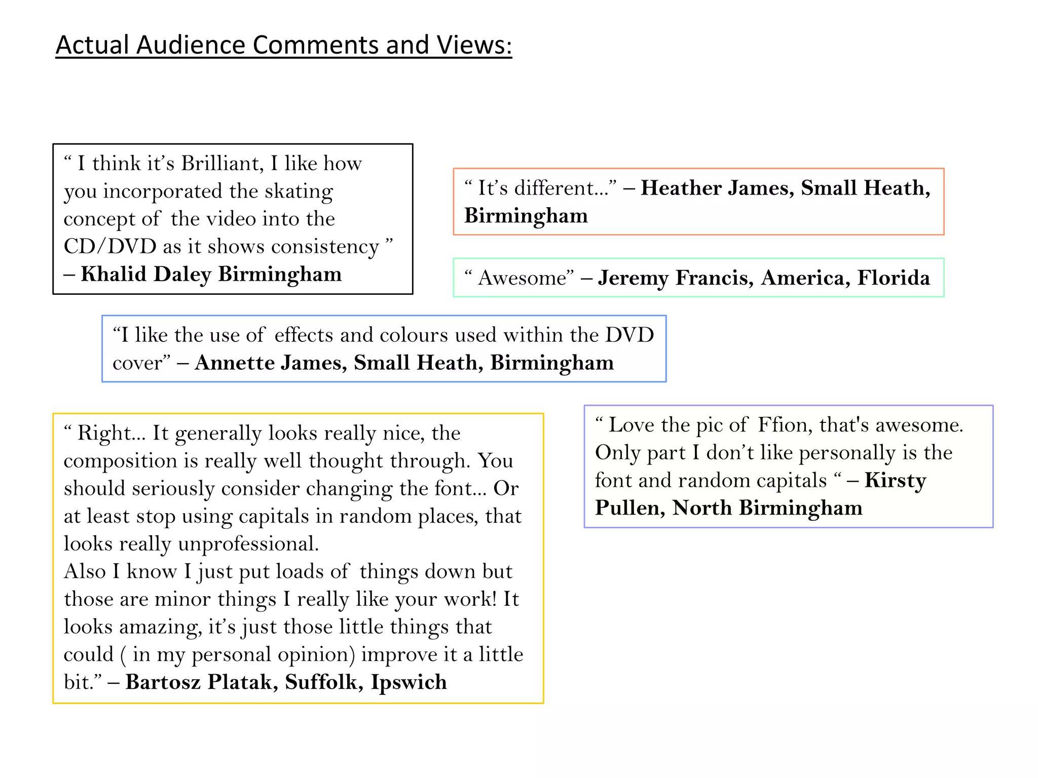 Dvd audience feedback | PPT