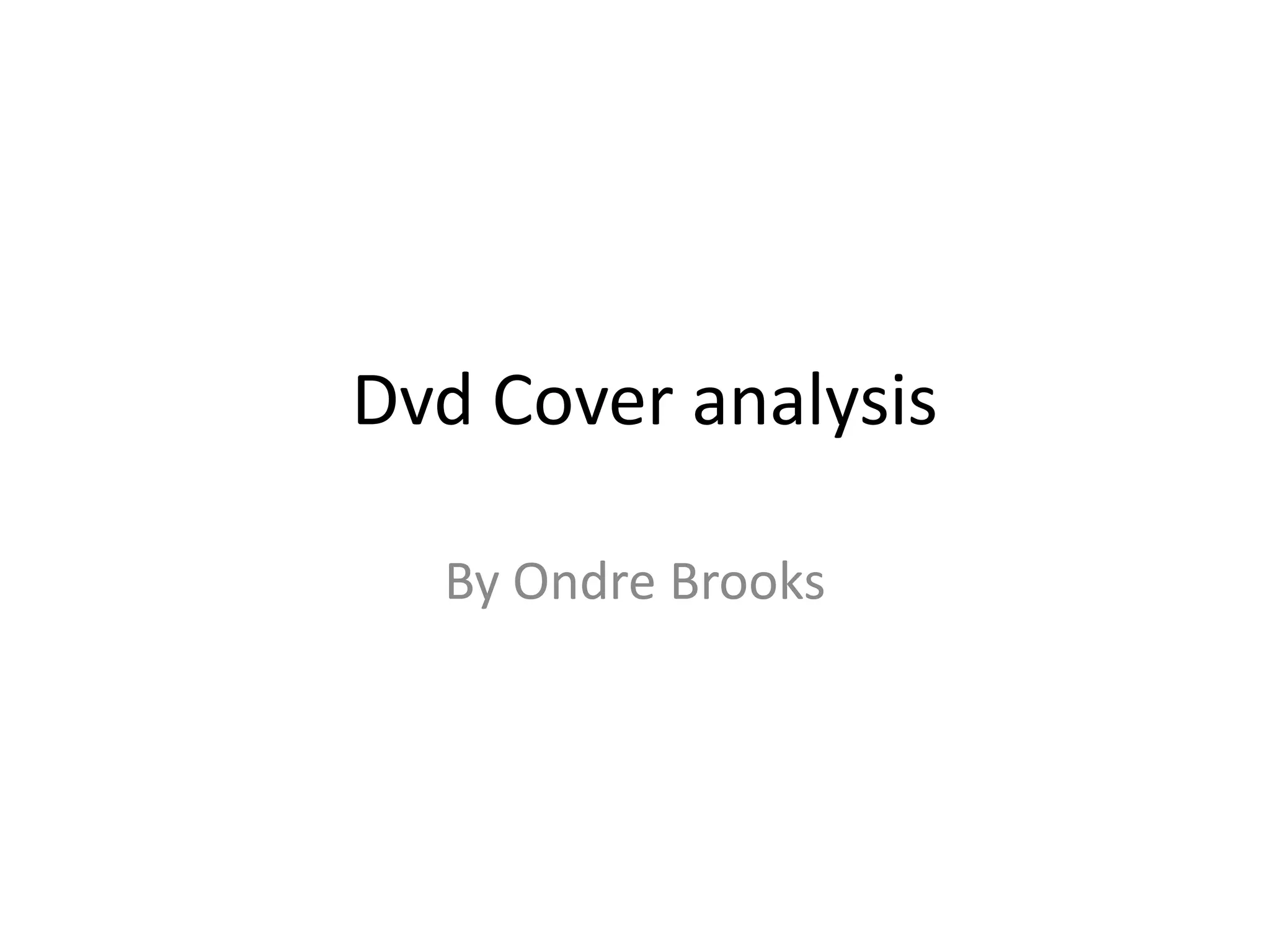 Dvd cover analysis | PPTX