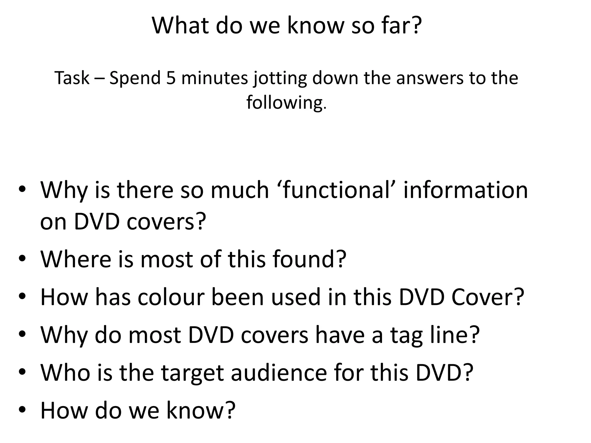 Analysing DVD covers | PPTX