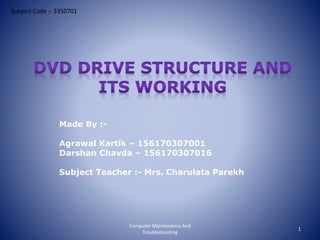 Dvd drive structure and its Working | PPTX
