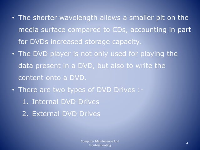 Dvd drive structure and its Working | PPTX | Computer Peripherals | Computing