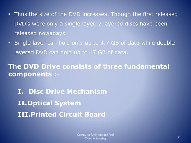 Dvd drive structure and its Working | PPTX | Computer Peripherals | Computing
