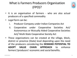 Farmer Producer Organization FPO of India Presentation for ...