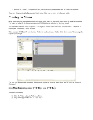 Dvd menu creation_guide | PDF