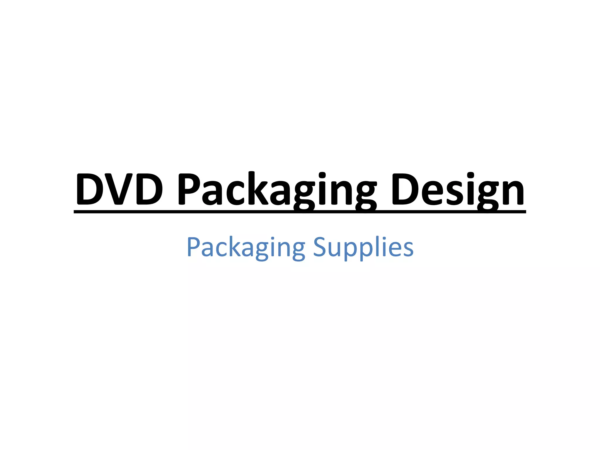 DVD Packaging Design | PPT