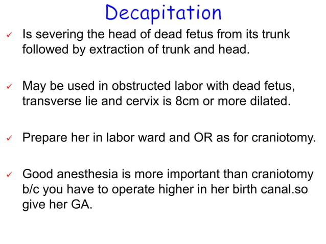 destructive vaginal delivery in gynecology | PPTX