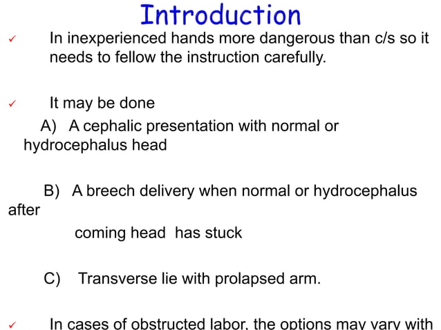 destructive vaginal delivery in gynecology | PPTX