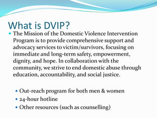 Service learning: Domestic Violence Intervention Program | PPTX