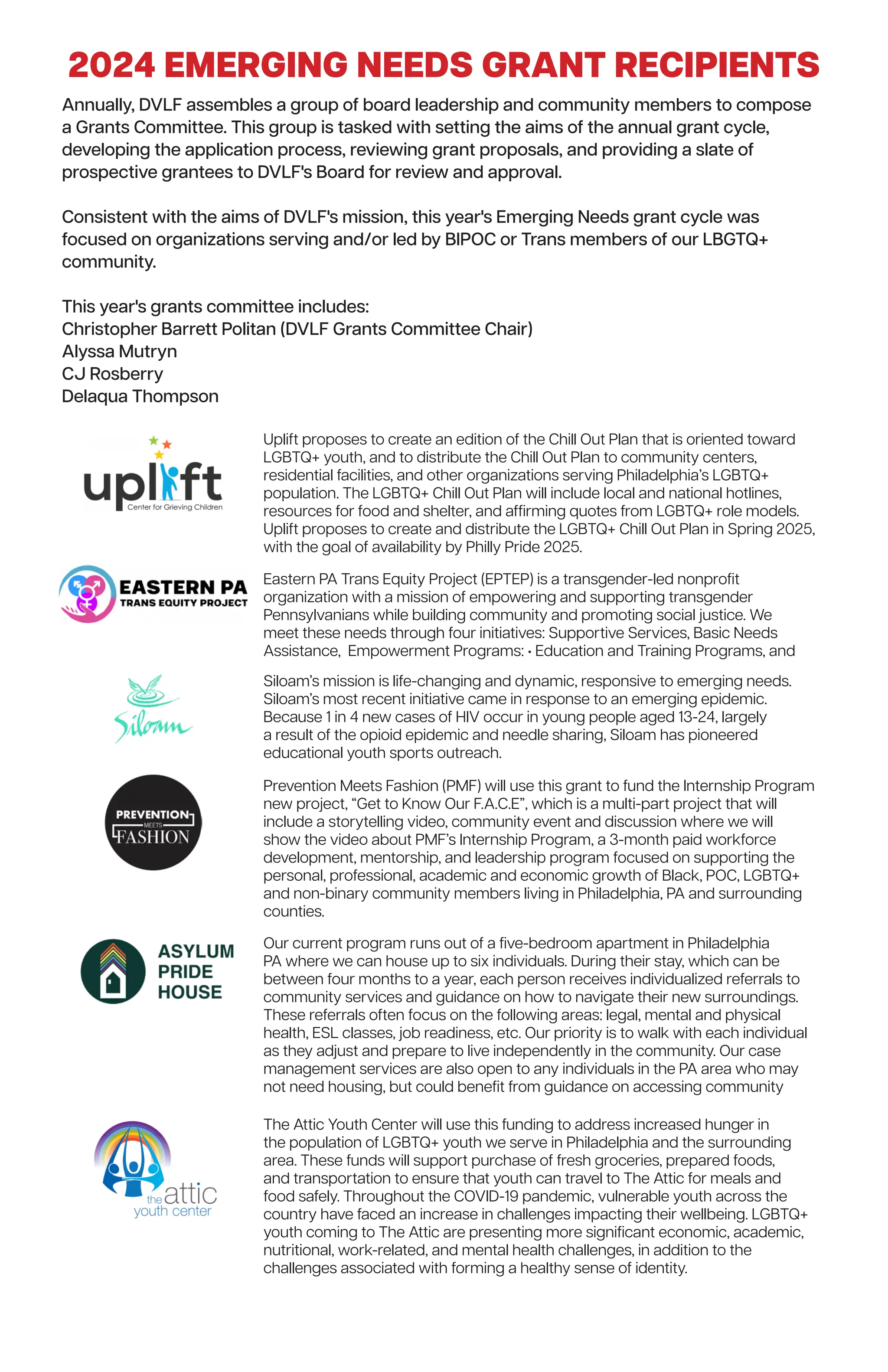 DVLF TOY 2024 Program Guide Nonprofit Event Guide | PDF