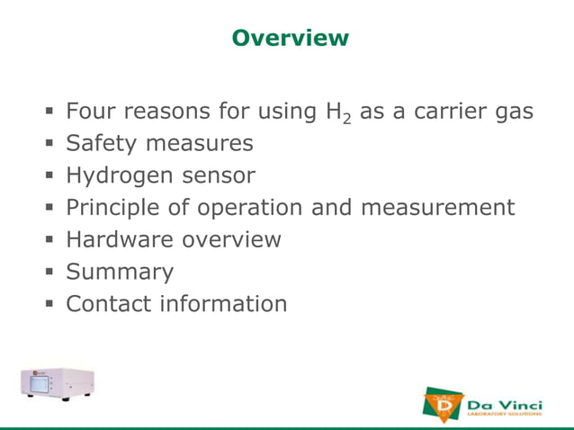Hydrogen & Safety with Gas Chromatography Systems | PPTX | Chemistry ...