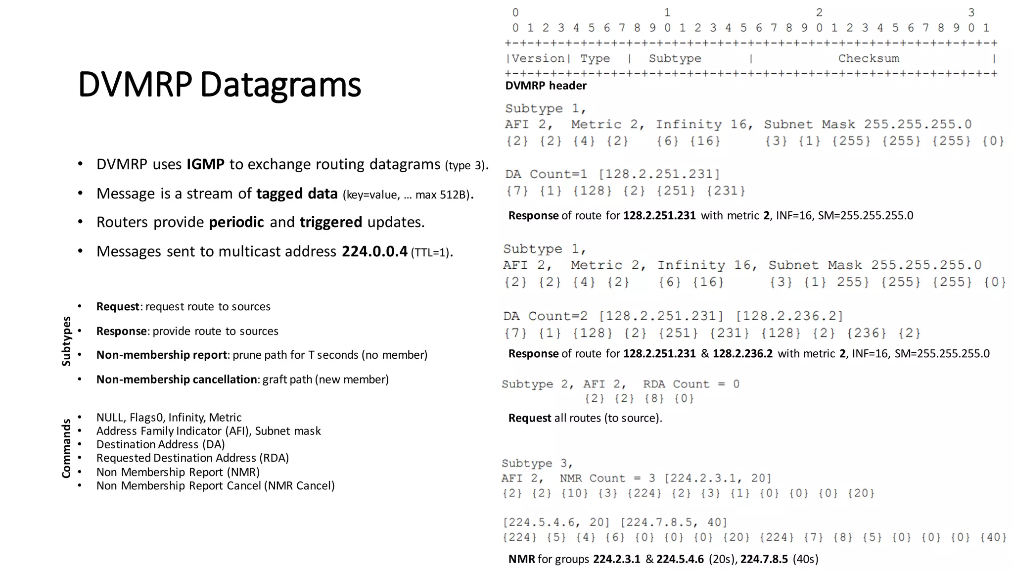 Distance Vector Multicast Routing Protocol (DVMRP) : Presentation | PDF