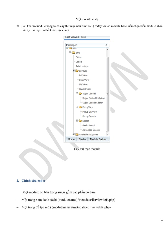 TÀI LIỆU HƯỚNG DẪN VIẾT MODULE CHO SUGARCRM | PDF