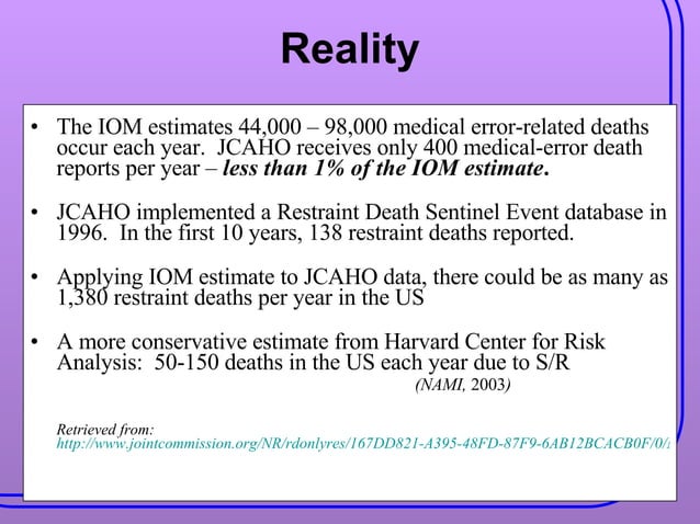 Restraints and Seclusion: Challenge the Assumptions | PPT