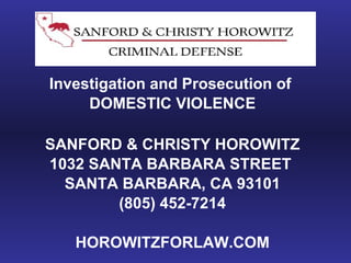Investigation & Prosecution of Domestic Violence | PPT