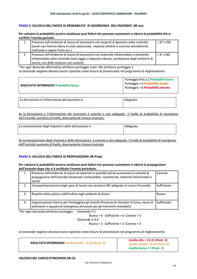 Documento valutazione dei rischi | PDF