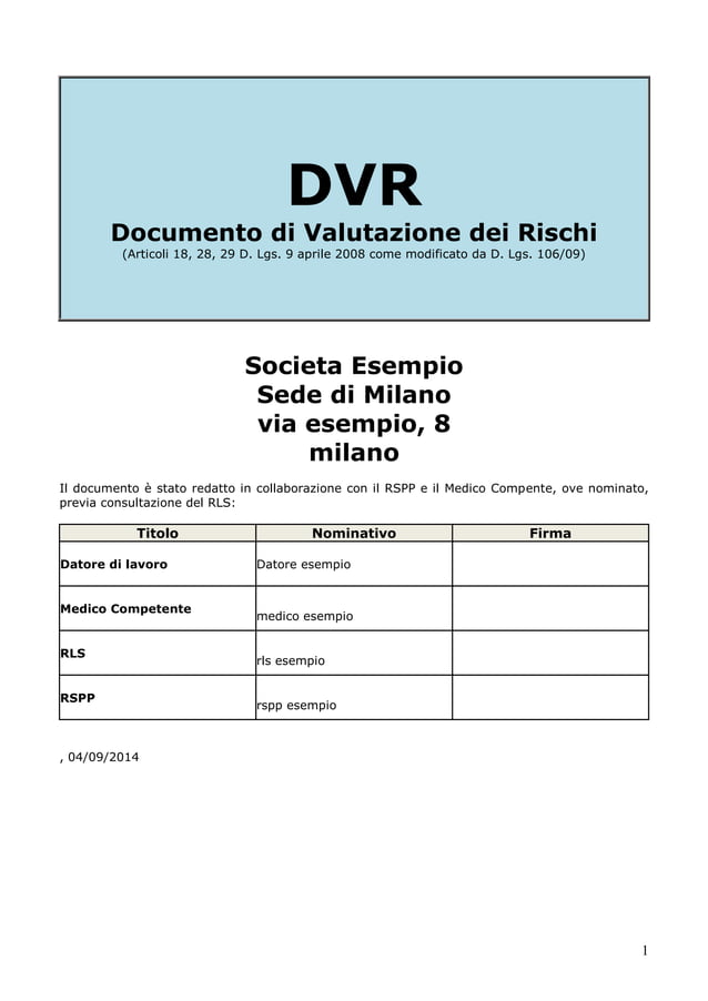 Dvr esempio | PDF | Healthcare Industry | Industries
