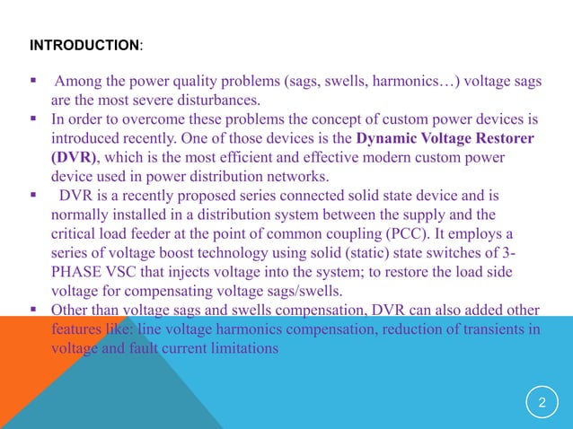 modeling and simulation of a dynamic voltage restorer | PPTX | Cameras and Camcorders | Consumer ...
