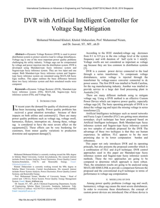 DVR with Artificial Intelligent Controller for Voltage Sag Mitigation | PDF