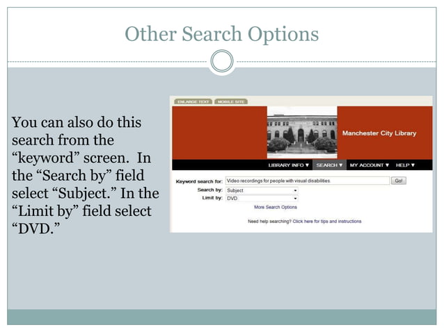 Finding DVDs with Descriptive Video Service capability in the Library ...