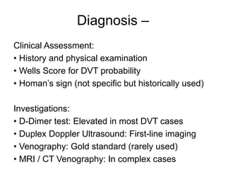 presentation on deep vein thrombosis condition pdf | PDF