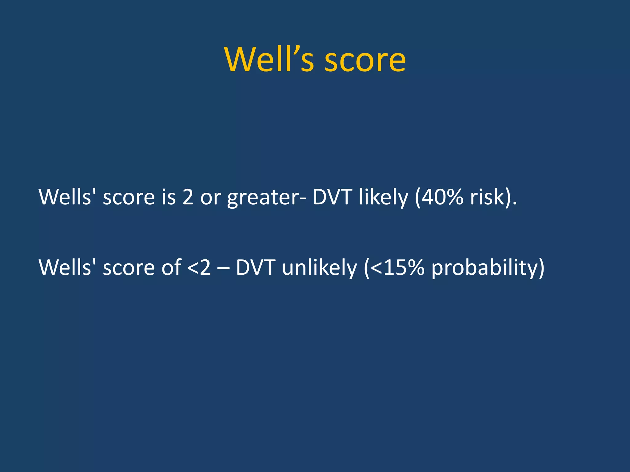 Dvt diagnosis and management | PPTX