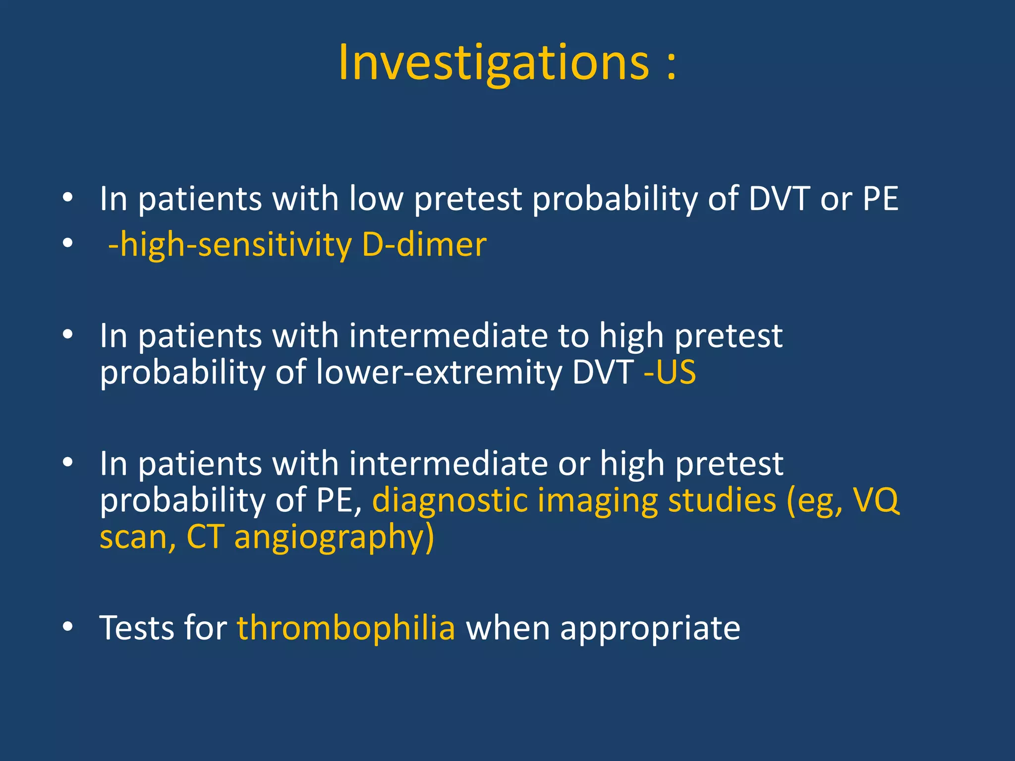 Dvt diagnosis and management | PPTX